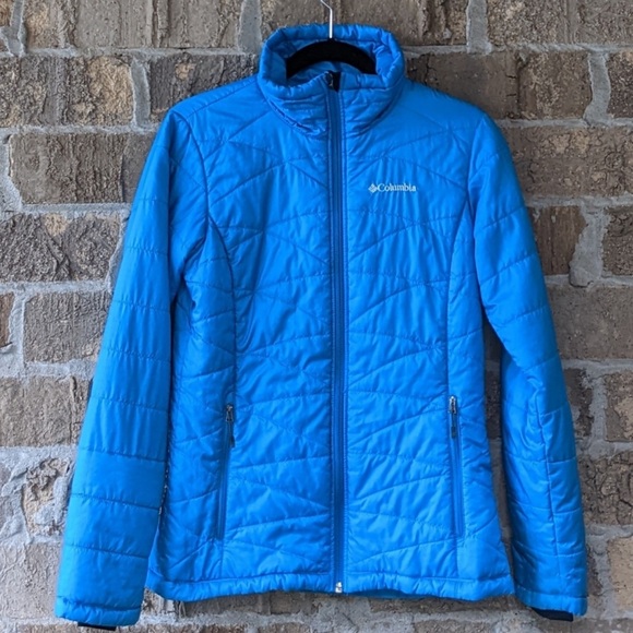Columbia | Jackets & Coats | Columbia Aqua Blue Omniheat Quilted Winter ...